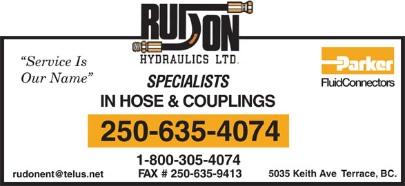 Rudon Hydraulics Ltd - Opening Hours - 5035 Keith Ave, Terrace, BC