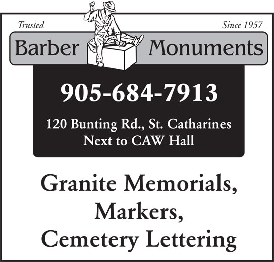 Barber Monuments - 120 Bunting Rd, St Catharines, ON
